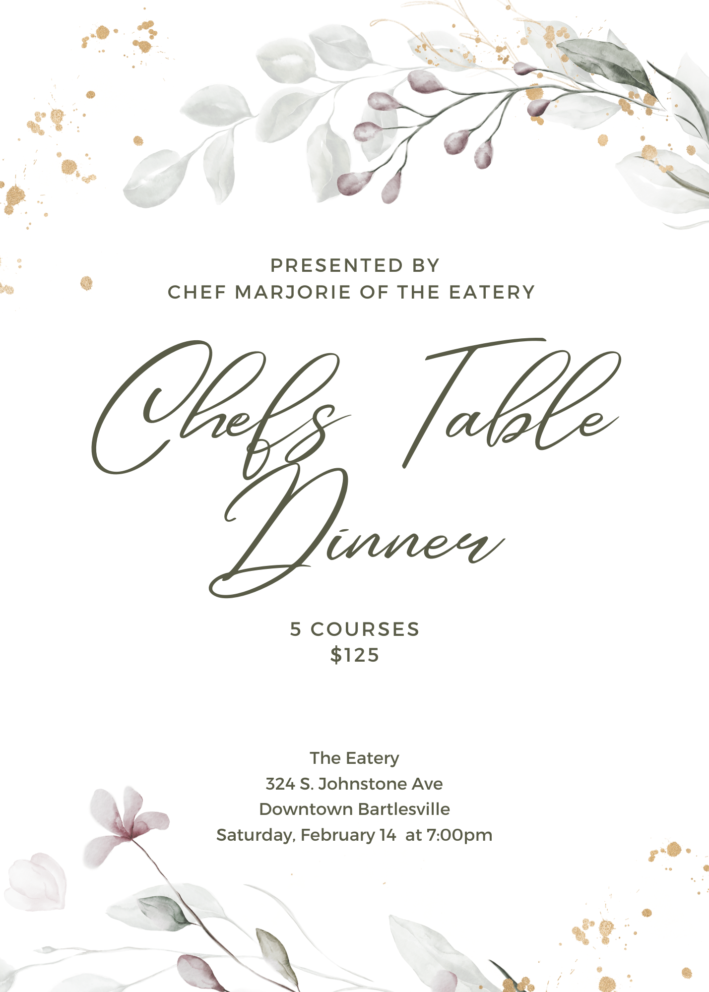 Chef's Table - February | The Eatery by 3 Kids & a Cake